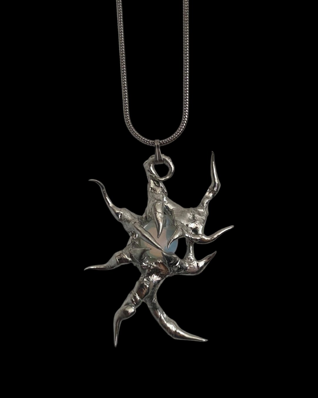 Handmade Metal Spiky Star Pendant Vintage Moonstone Thorn Vintage ...