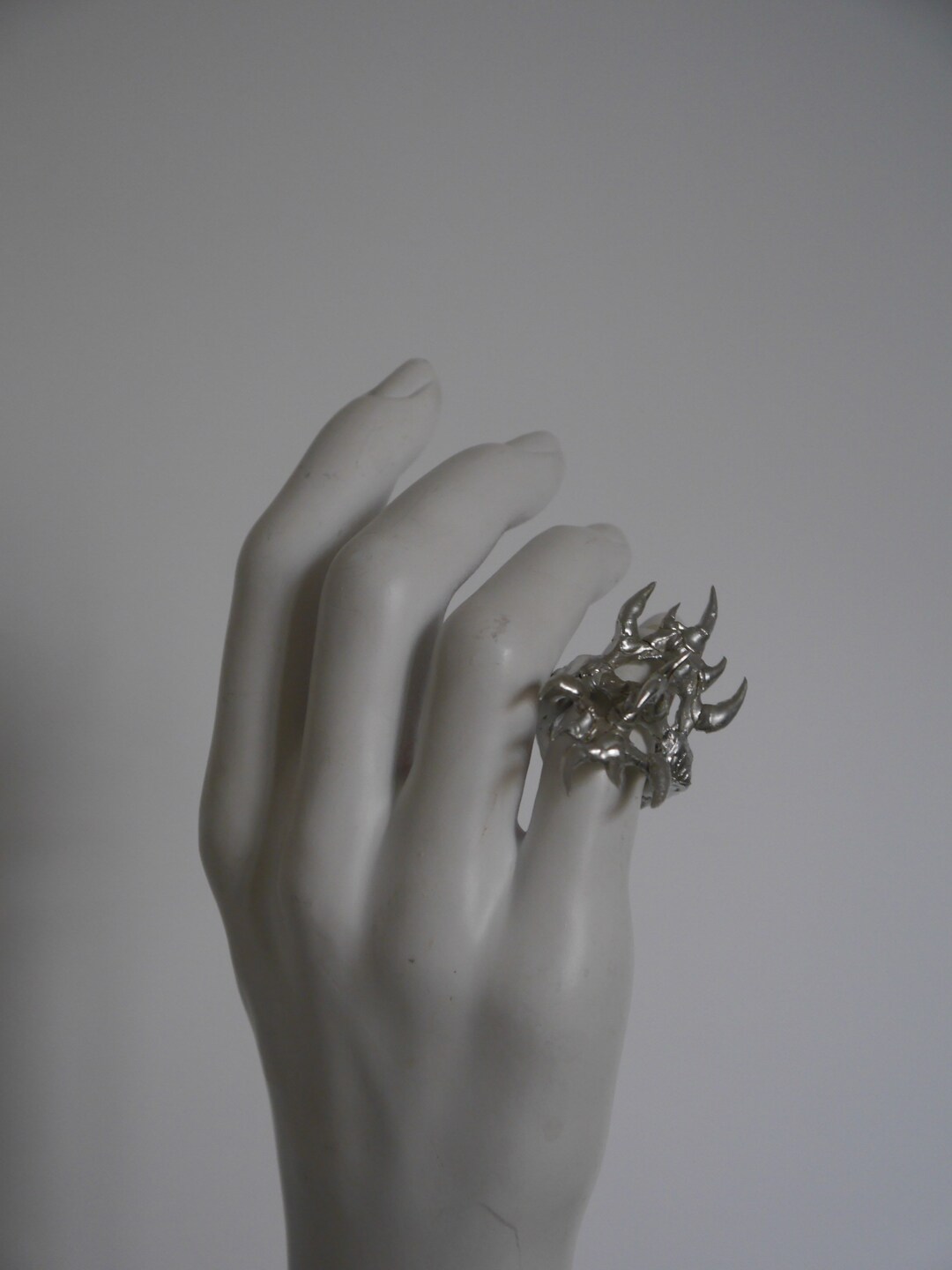 Brutalist Gothic Liquid Metal Ring | Handmade Spikey Solder Ring ...