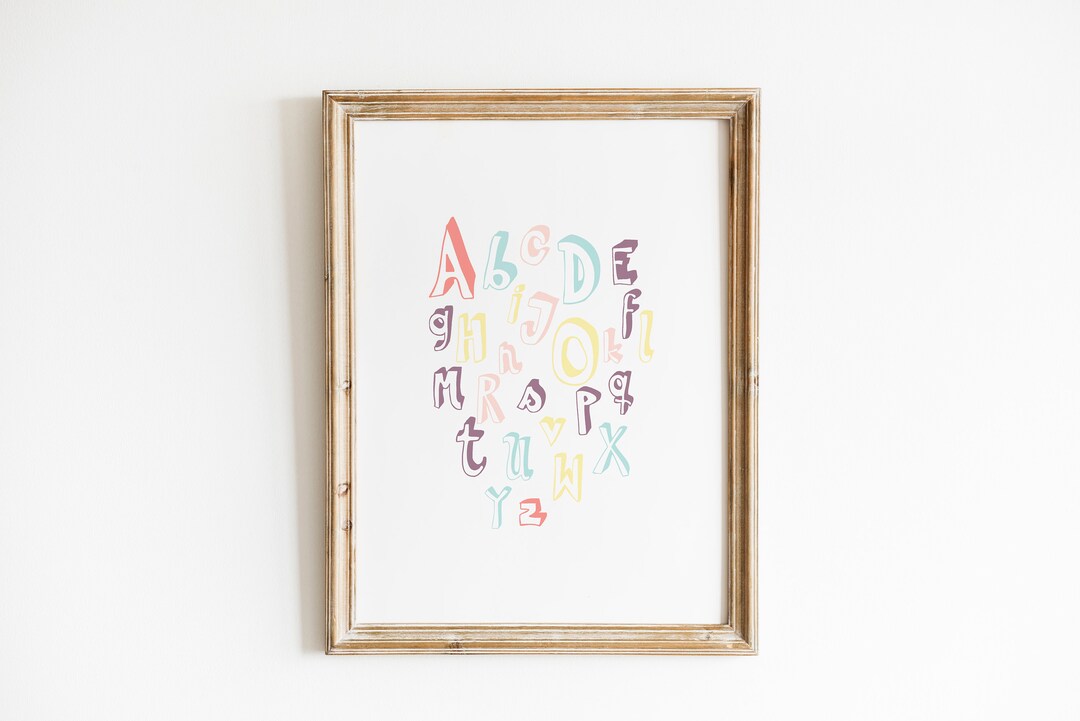 Pastel Nursery Alphabet Art | Alphabet Poster | Printable Nursery Art ...