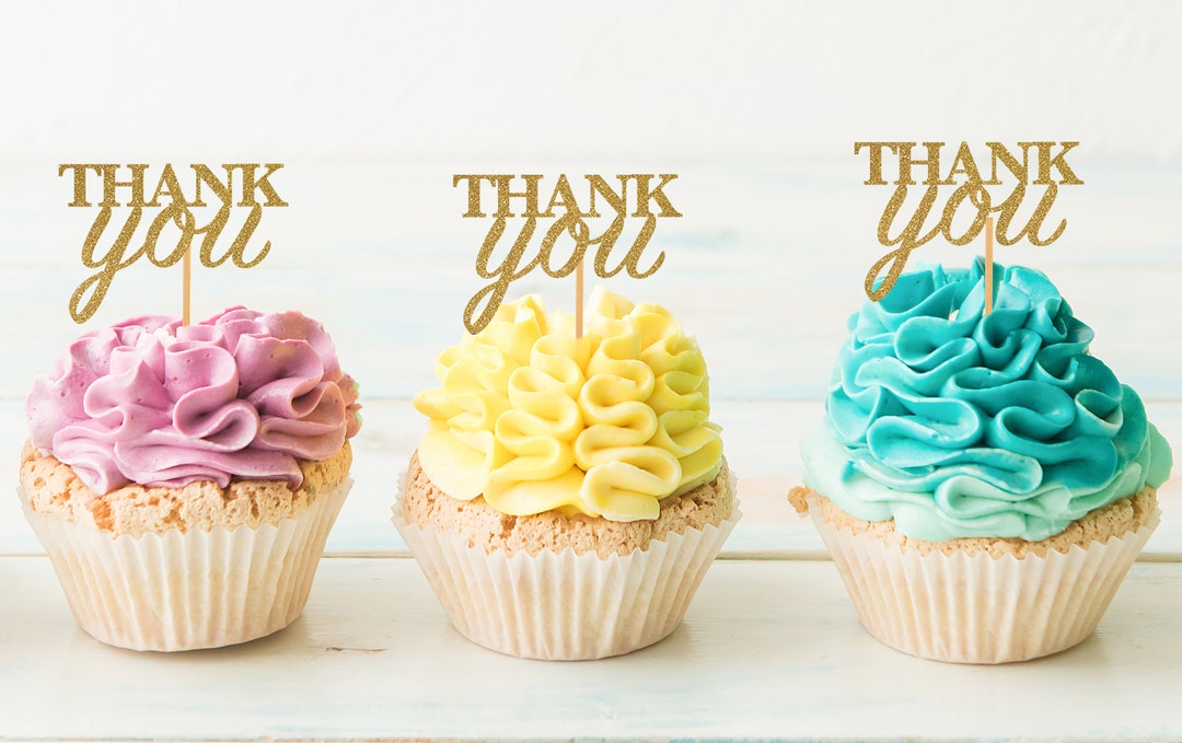 Thank You Cupcake Topper | Cupcake Picks | Party Decor and Decorations ...
