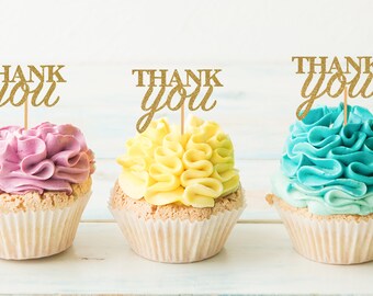 Thank You Cupcake Topper - Etsy