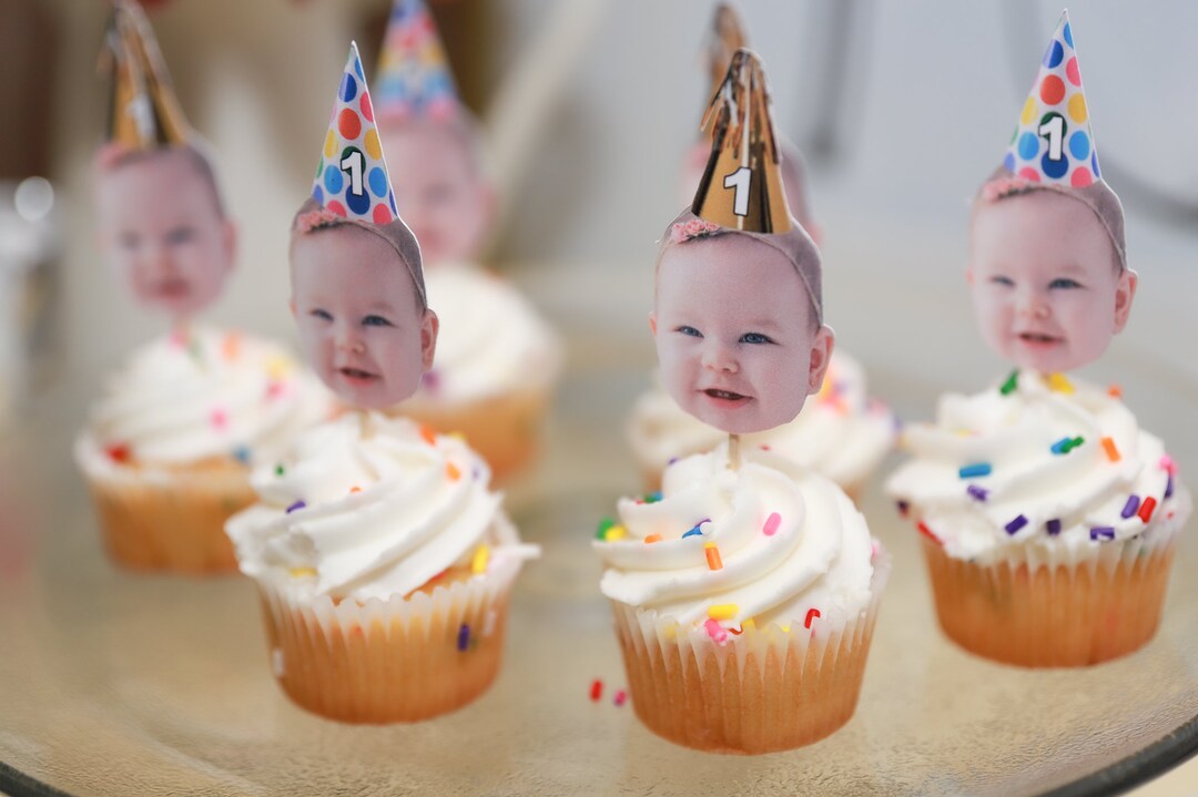 Custom Photo Cupcake Toppers - Face Cutout Cupcake Picks - Personalized ...
