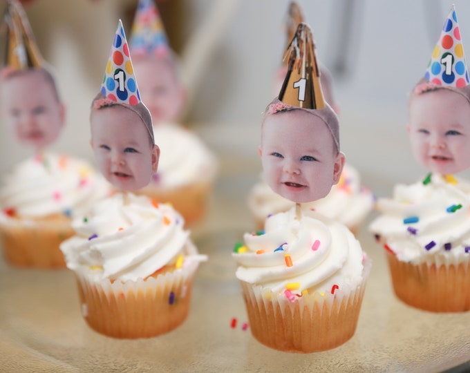 Custom Photo Cupcake Toppers - Face Cutout Cupcake Picks - Personalized ...