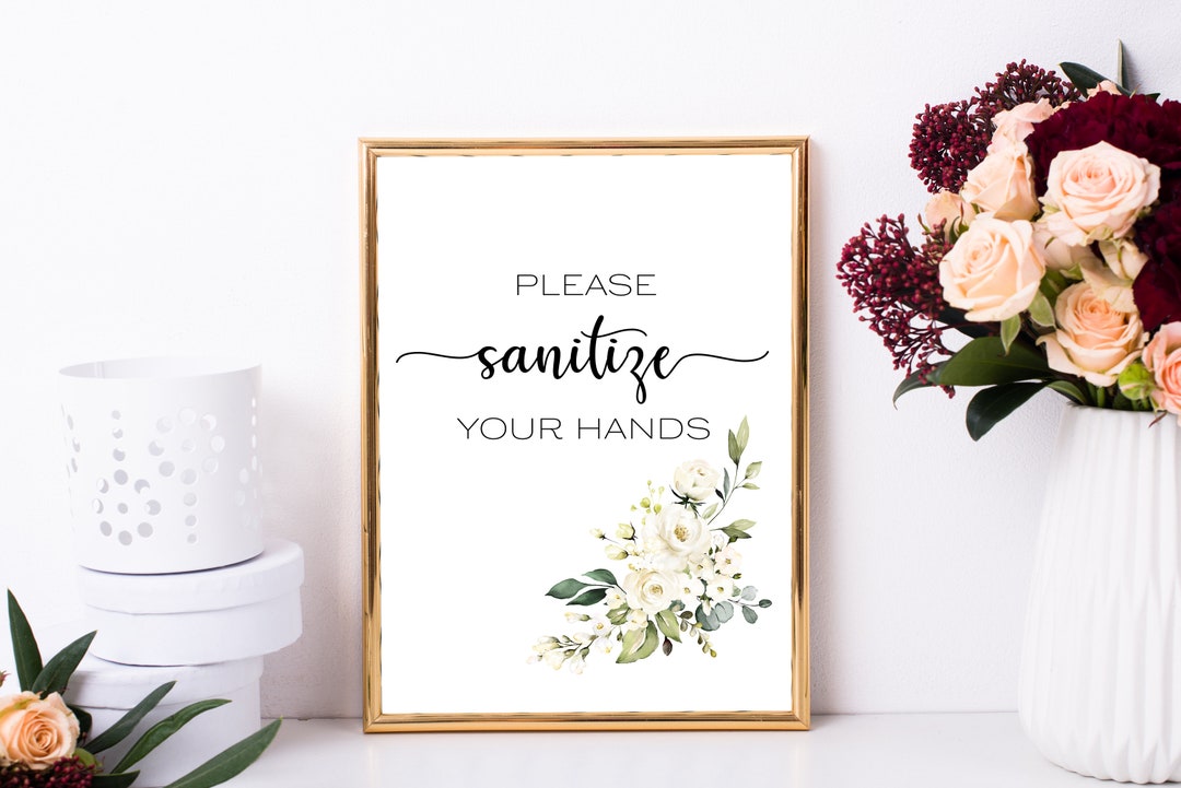 Please Sanitize Your Hands Sign | Printable Event Sign - Etsy