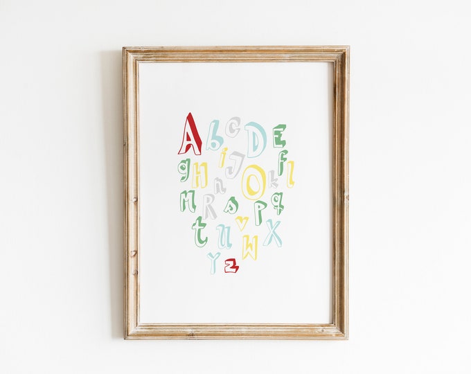 Kids Alphabet Artwork, Nursery Art, ABC Poster, Alphabet Art Letter ...