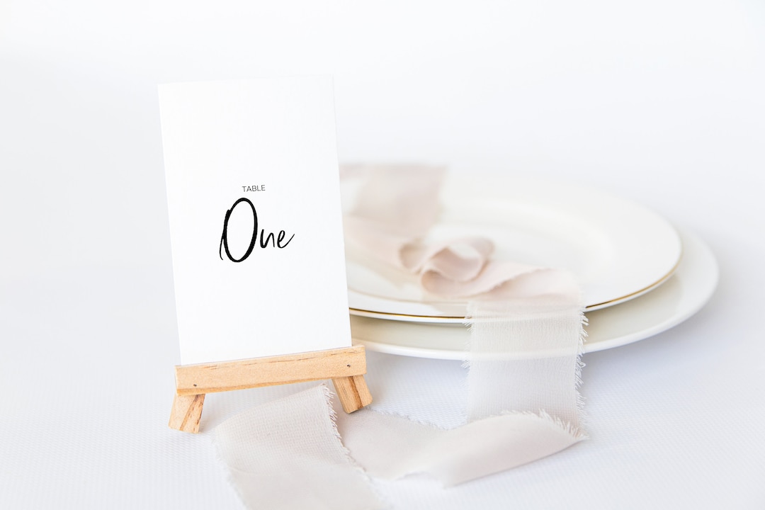 Editable Minimal Table Numbers Template for Wedding, Baby Showers and ...