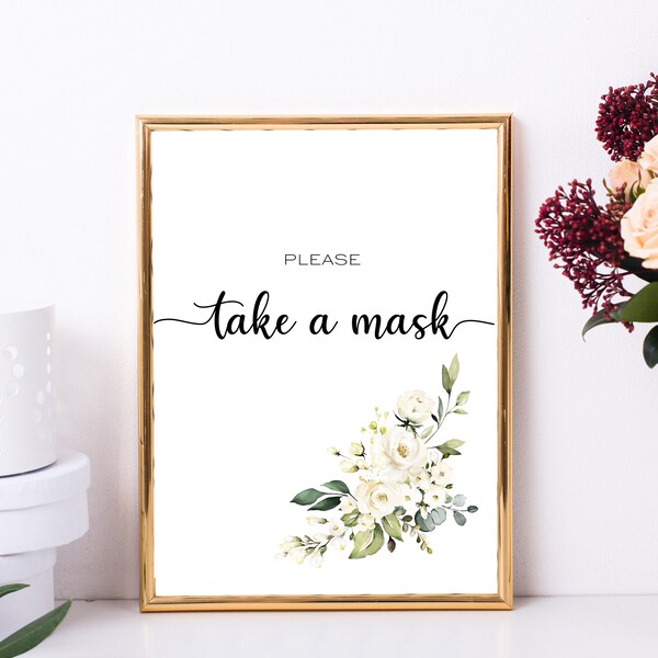 Take a Mask Sign - Etsy