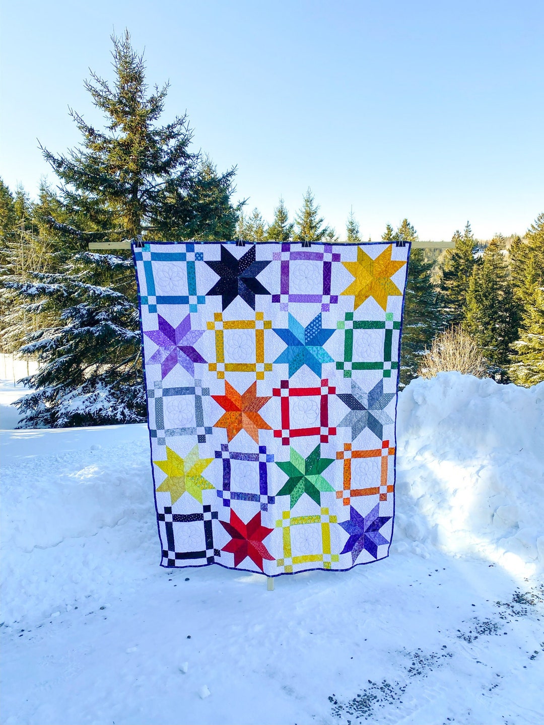 Stash Hash Quilt Pattern by Gigis Thimble, Modern Quilt, Quilt, Bright ...