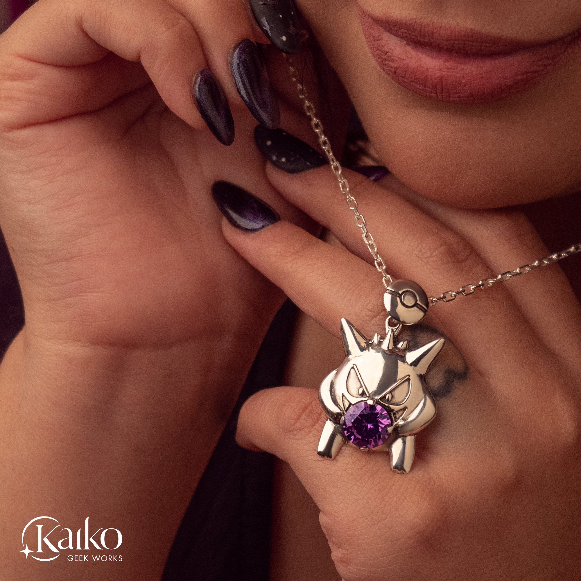 Shadow Ball Gengar Pendant From Pokemon 925 Sterling Silver by - Etsy