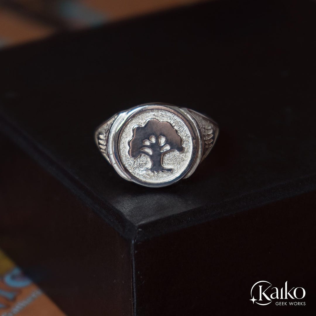 MTG Signet Ring Forest Green Mana 925 Sterling Silver by KAIKO - Etsy