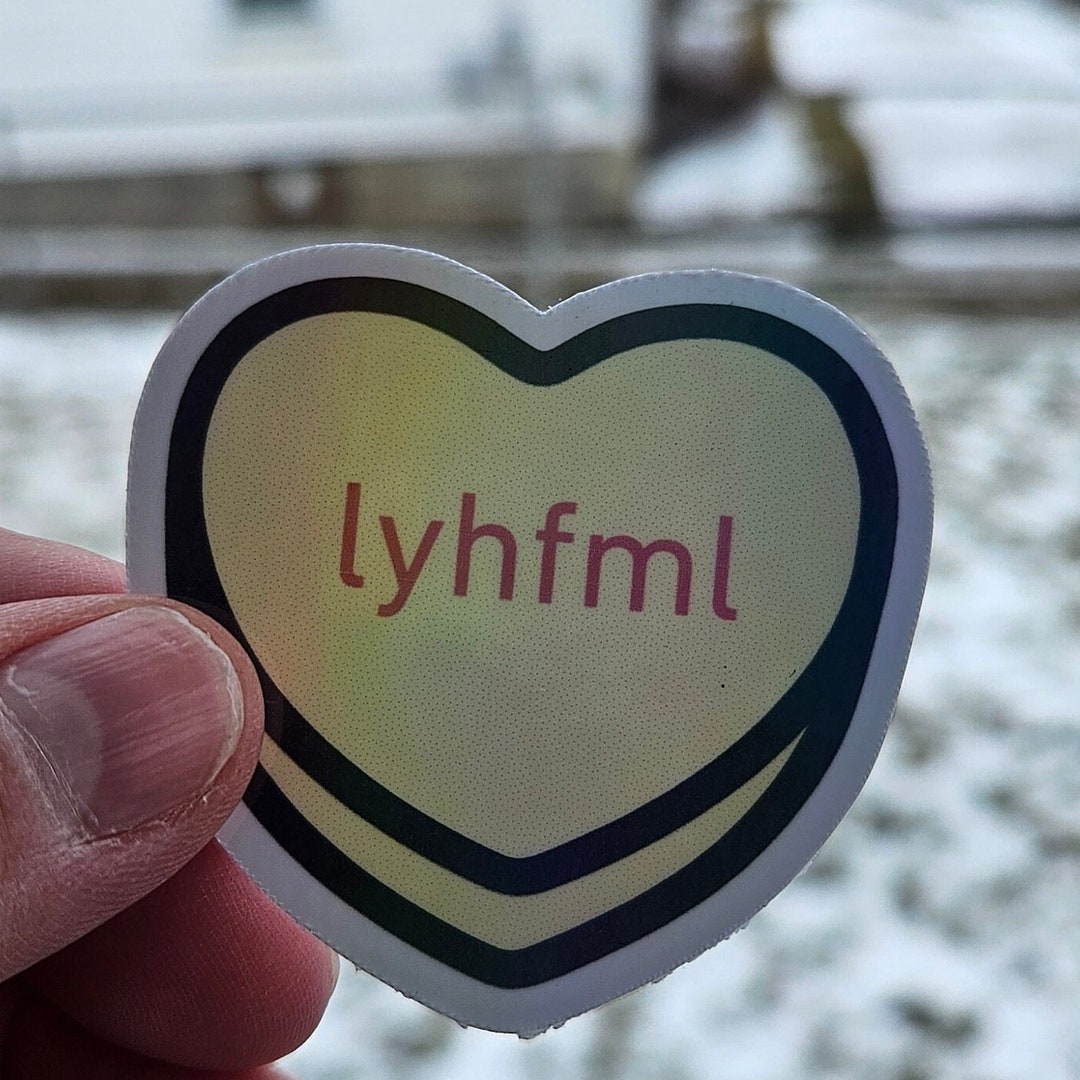 Lyhfml Candy Heart, Conversation Hearts, Holographic Sticker ...