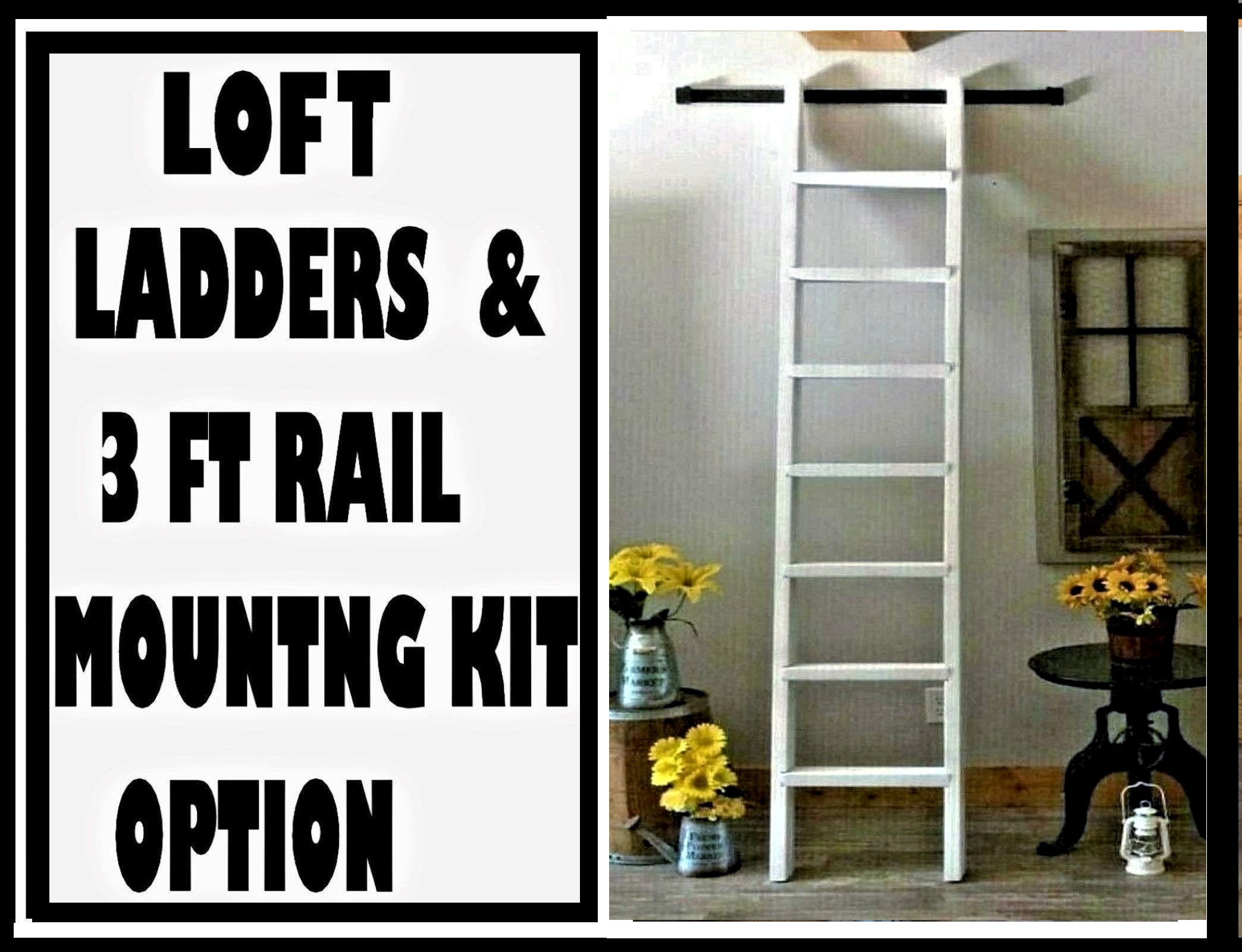 Loft Ladders MOUNTNG Kit Option-3ft Railtop Hooks hooks - Etsy