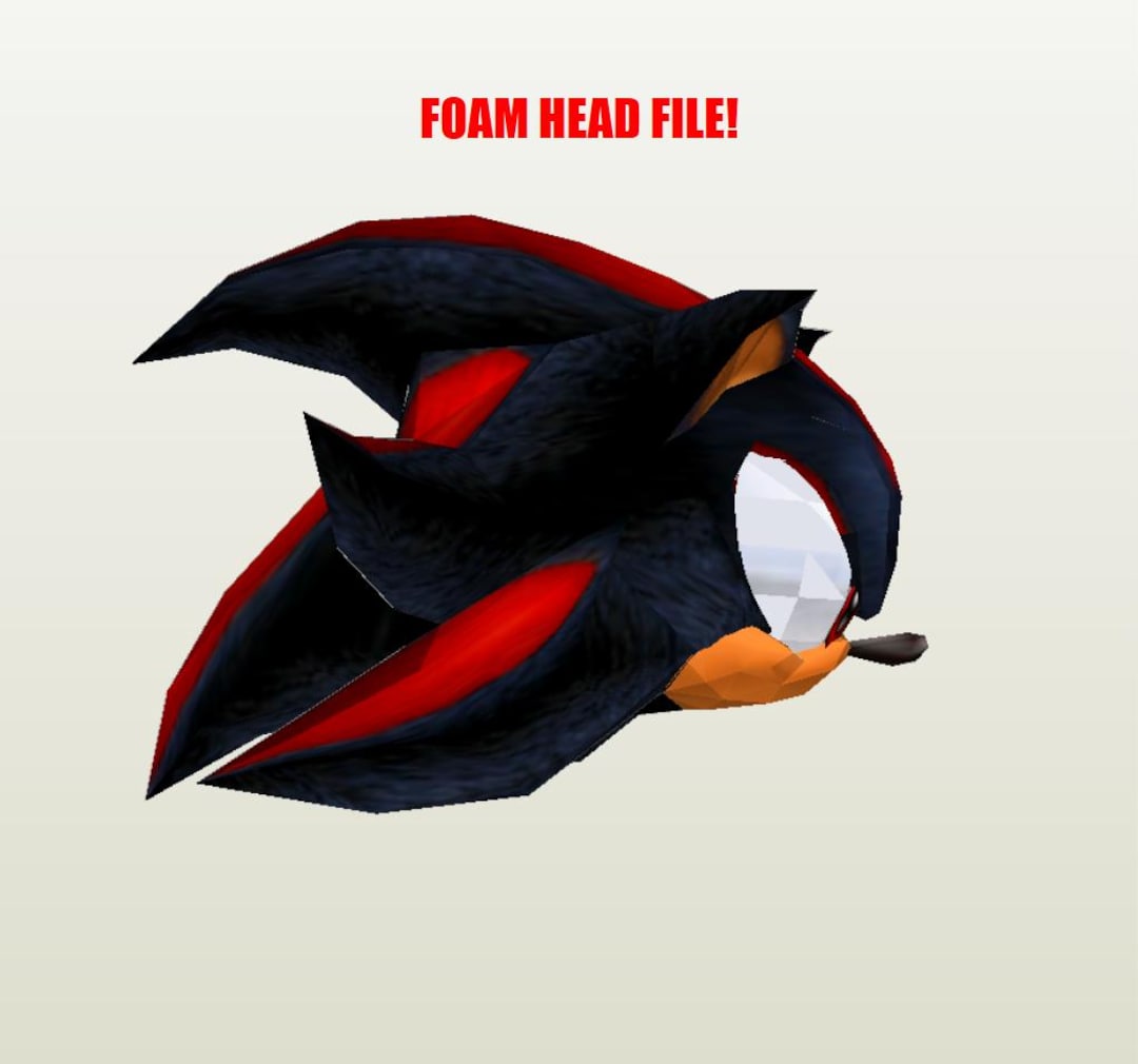 Shadow the Hedgehog Foam Cosplay Head Pepakura and Nose STL - Etsy