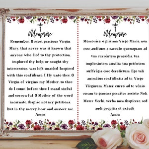 Memorare - Catholic/christian Prayer in English and Latin, Digital ...