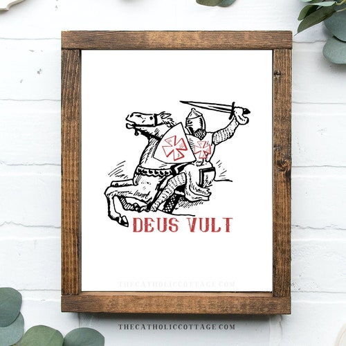 Deus Vult Crusader Printable Latin for god Wills - Etsy
