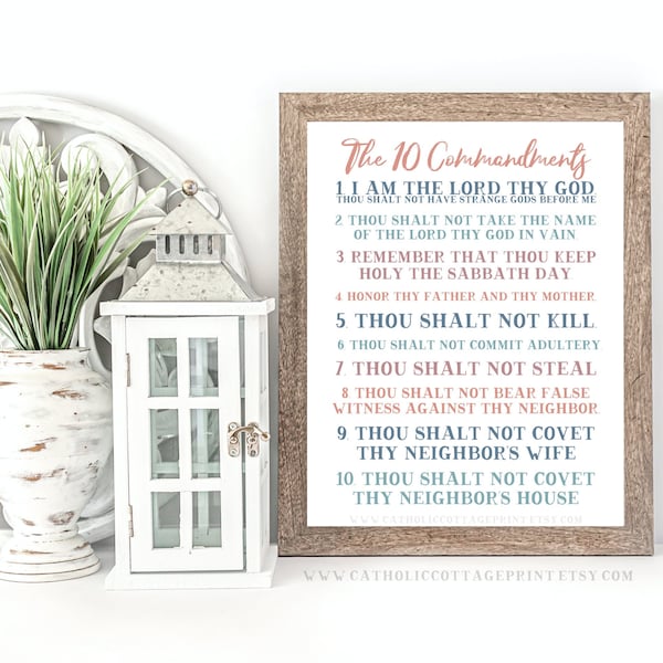 Catholic Ten Commandments Printable - Etsy