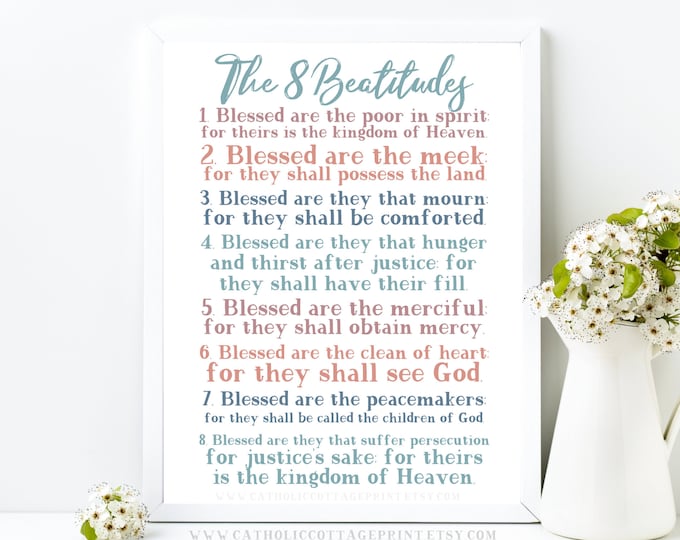 The 8 Beatitudes Told by Jesus Christ Catholic - Etsy