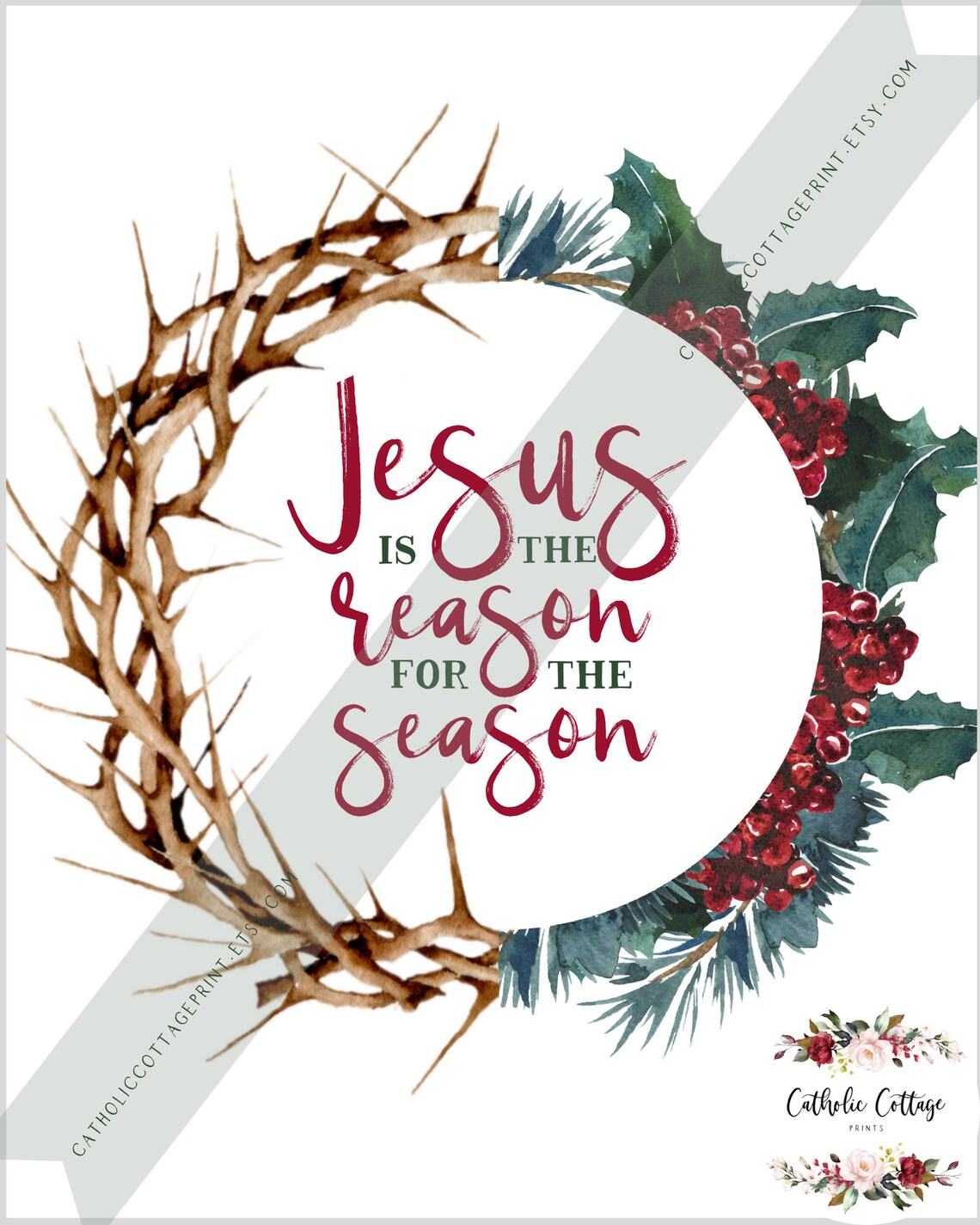 Christmas Card Printable Jesus is the Reason for the Season - Etsy