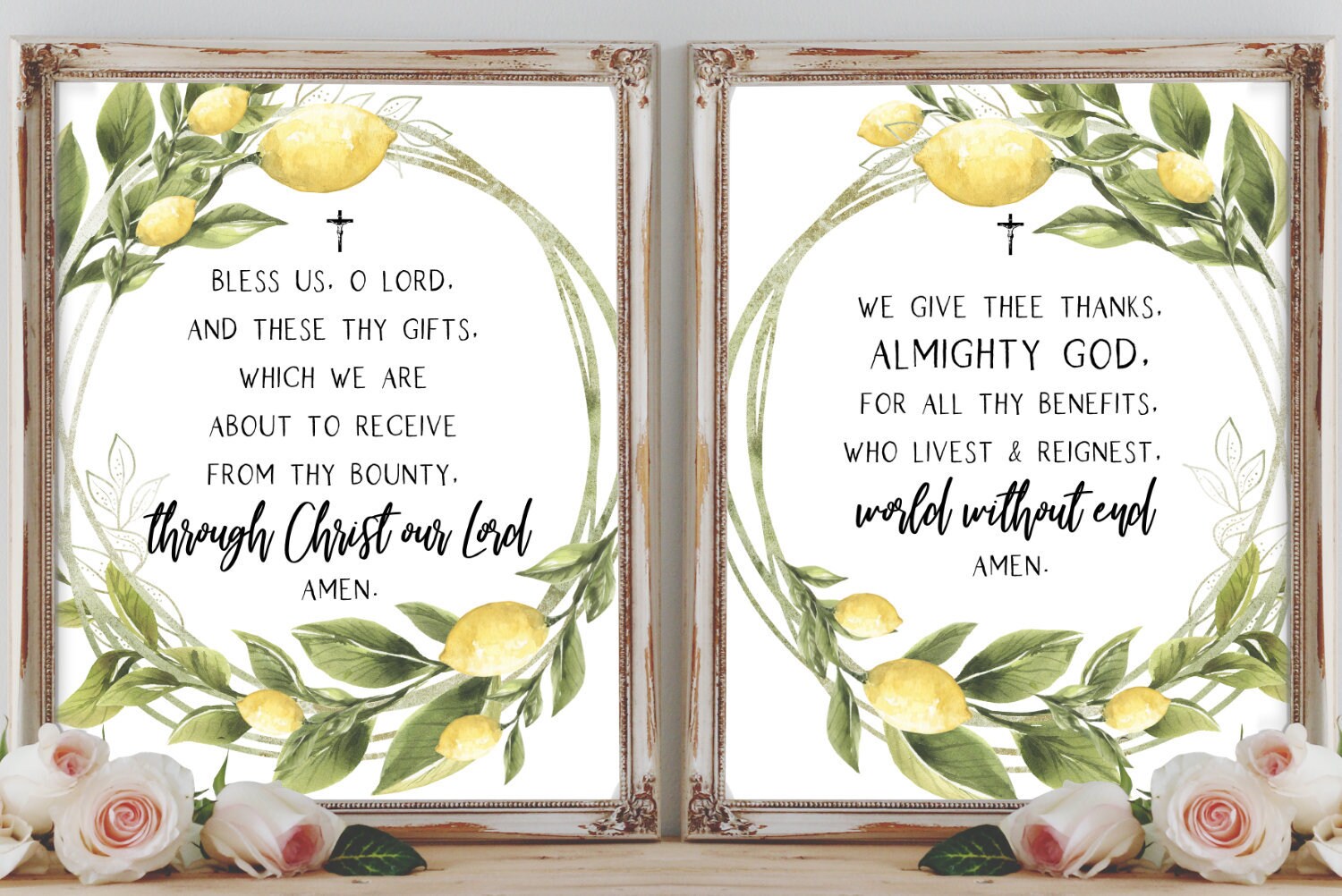 Catholic Blessing/Prayer Before and After Meals Bless Us O | Etsy