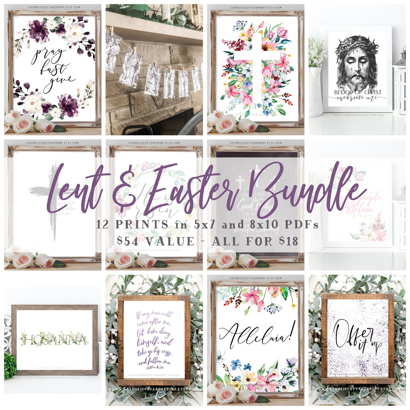 Pray Fast Give - Lent Digital Printable - Etsy