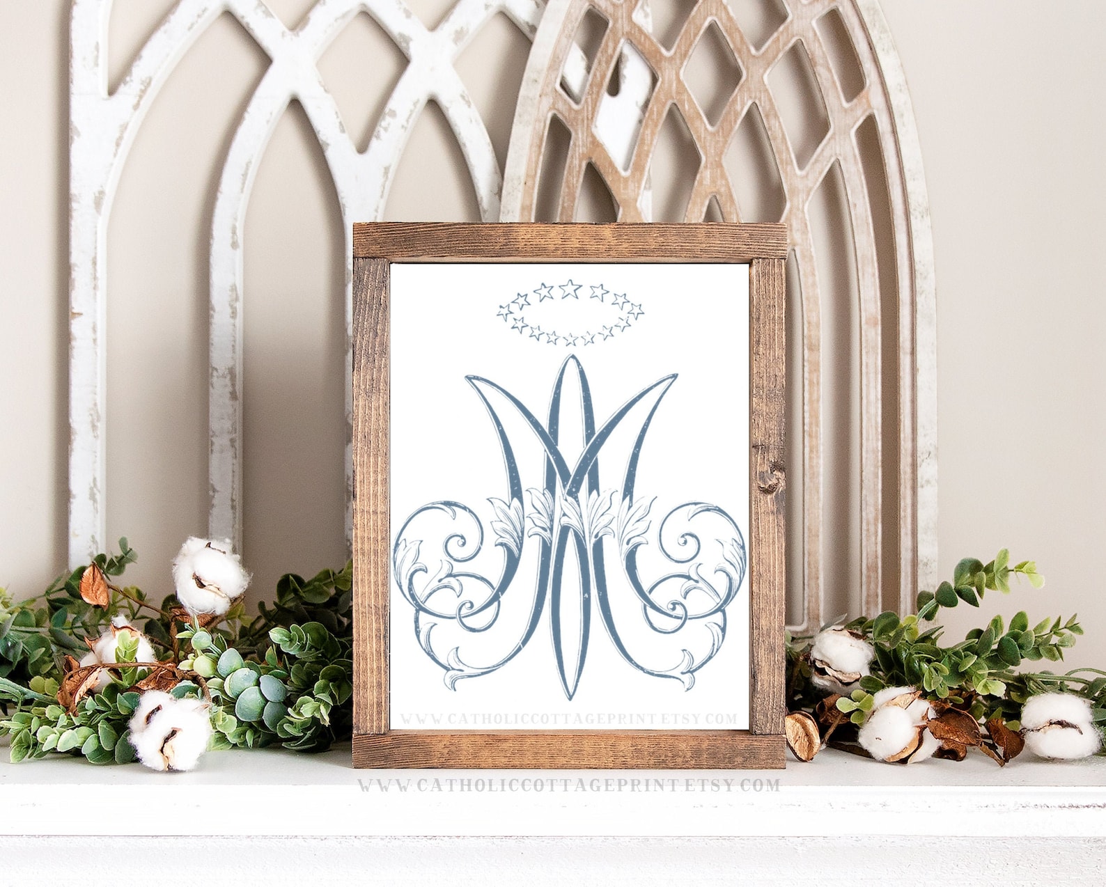 Auspice Maria Printable - Vintage Marian Decor - Catholic Digital ...