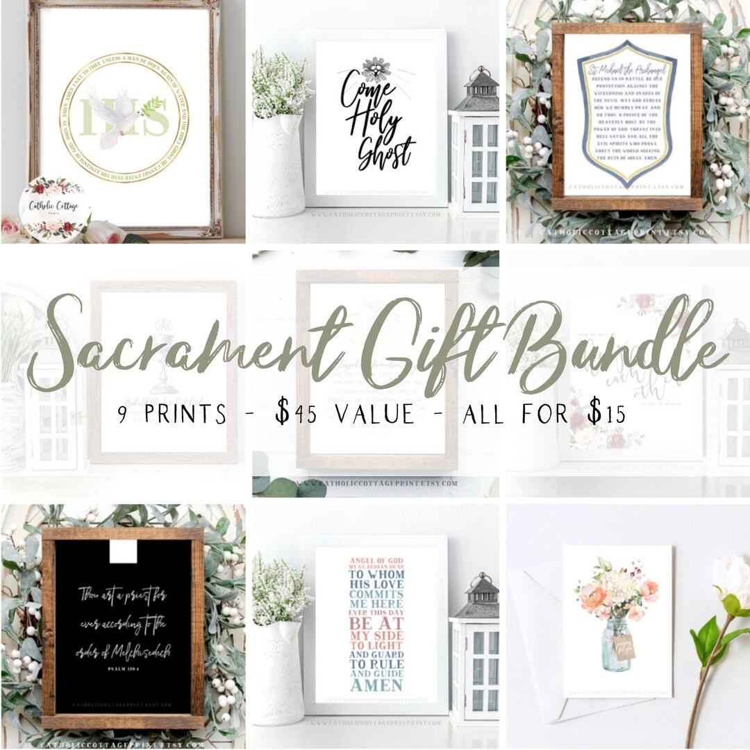 Seven Sacraments Gift Bundle - Digital Download, Catholic Card ...