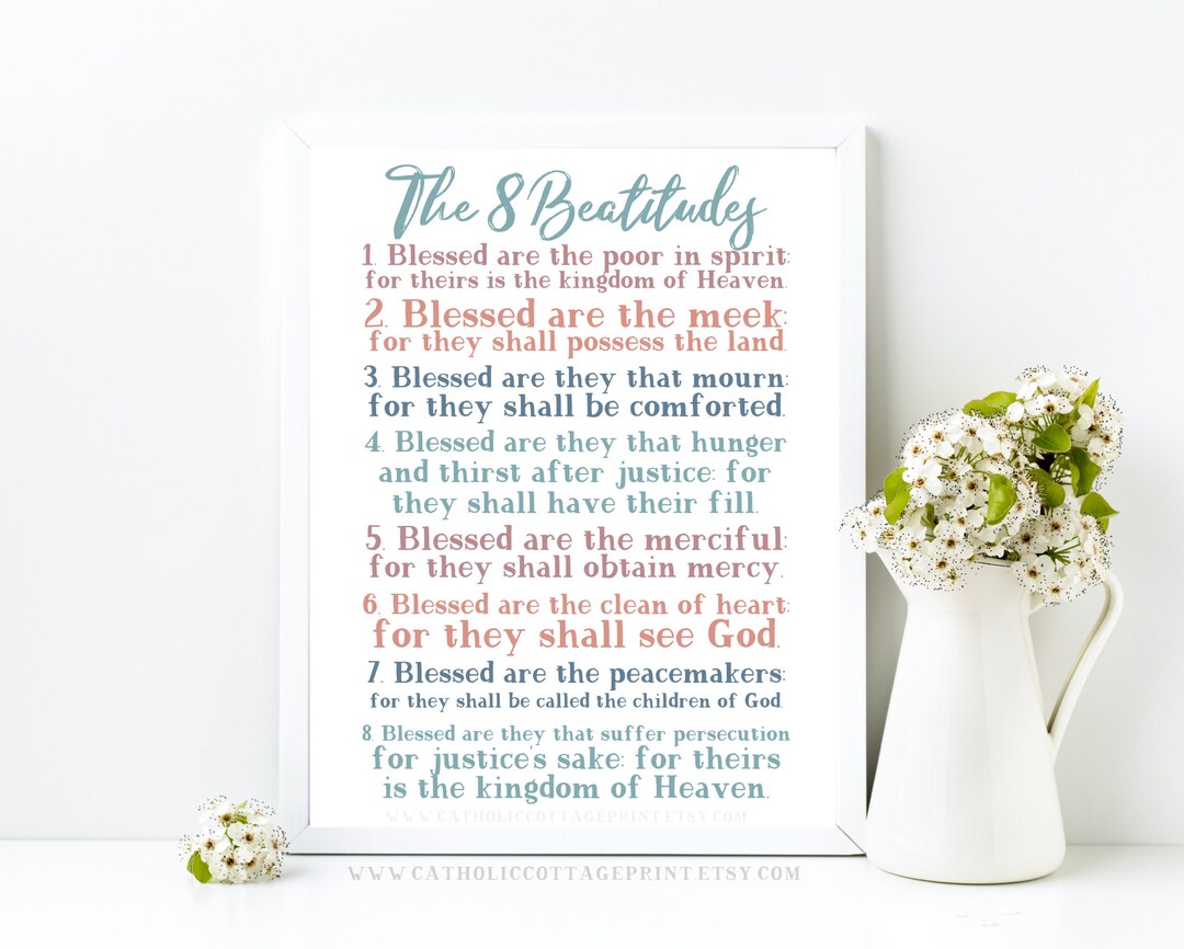 The 8 Beatitudes Told by Jesus Christ - Catholic Homeschool/teacher ...
