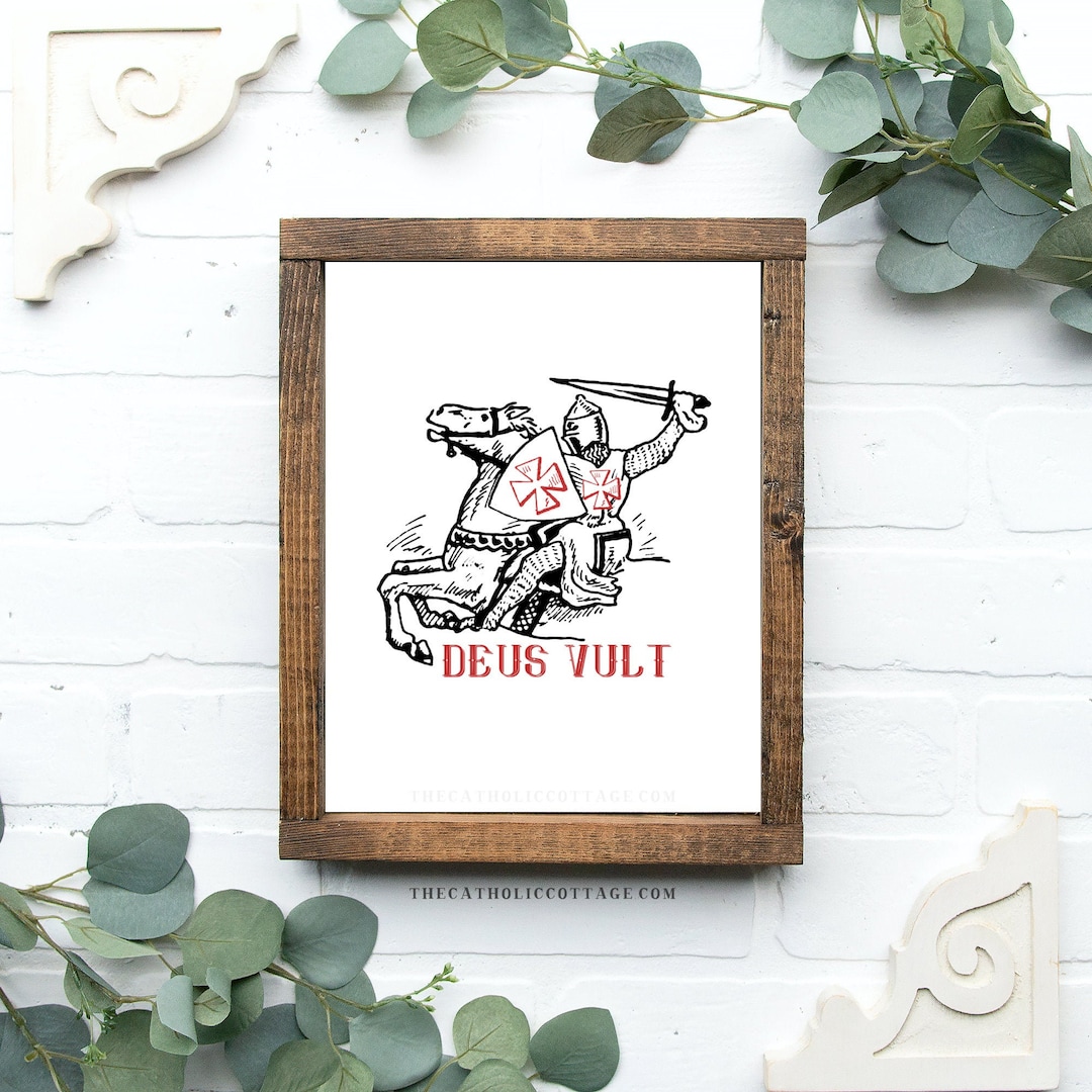 Deus Vult Crusader Printable - Latin for "god Wills It" - Catholic ...