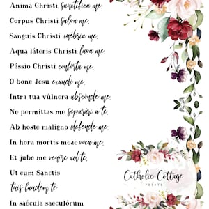 Catholic/christian Prayer - Anima Christi IN LATIN - Digital Printable ...