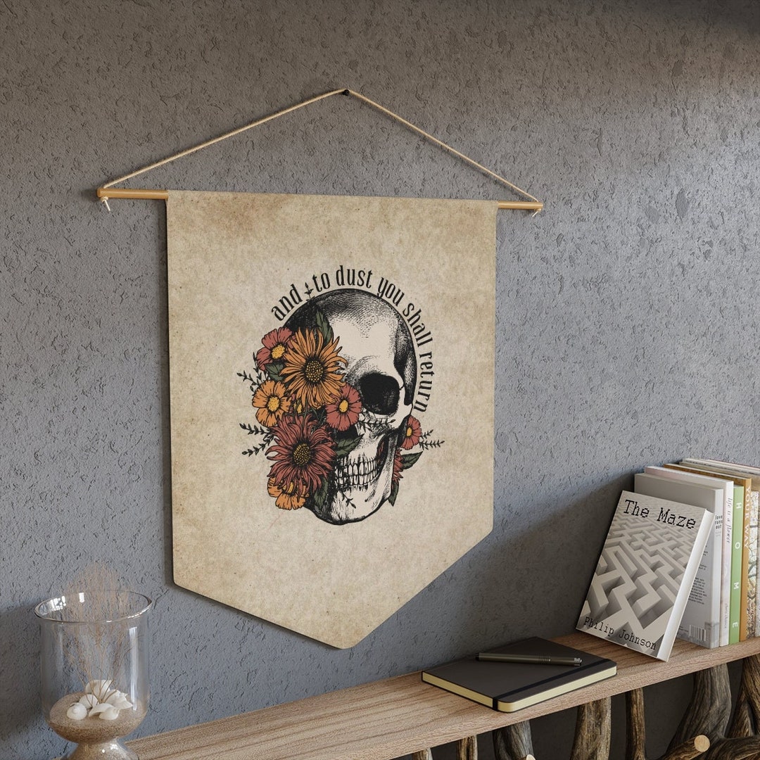 Floral Memento Mori Banner "and to Dust You Shall Return" Catholic ...