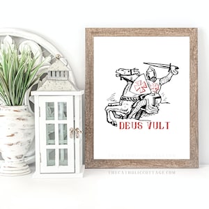 Deus Vult Crusader Printable - Latin for "god Wills It" - Catholic ...