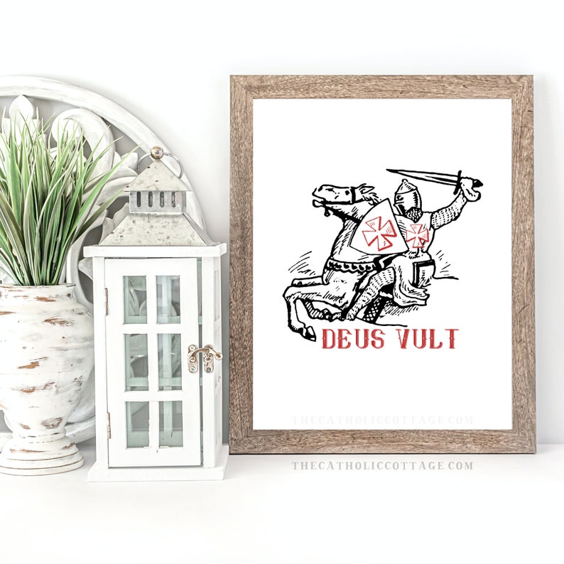 Deus Vult Crusader Printable - Latin for "god Wills It" - Catholic ...