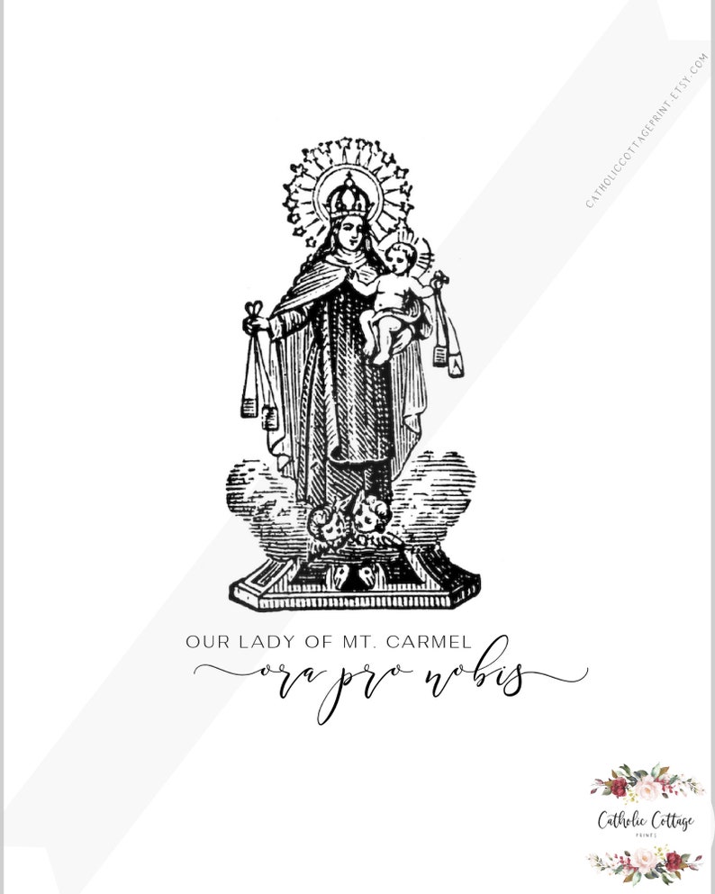 Our Lady of Mt Carmel Ora Pro Nobis latin for Pray for Us | Etsy