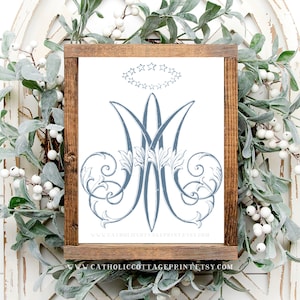 Auspice Maria Printable - Vintage Marian Decor - Catholic Digital ...