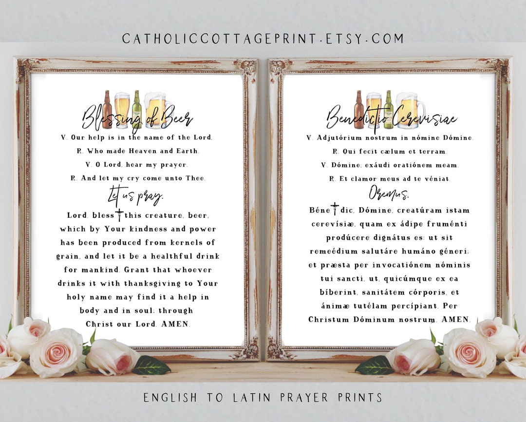 Beer Blessing Printable in English and Latin - Gift for Dad, Fathers ...