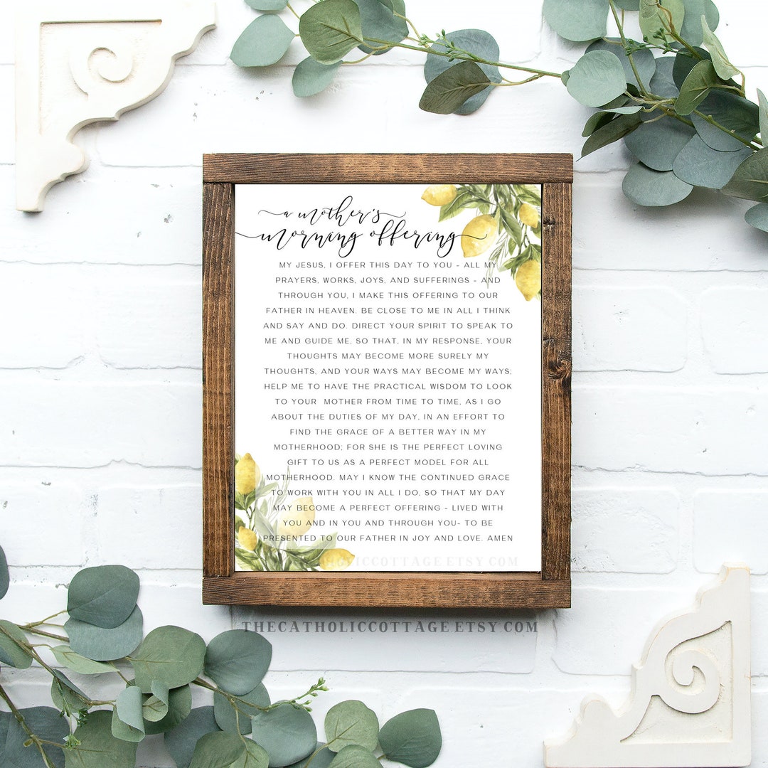 Lemon Catholic Kitchen Printable - A Morning Offering for Mothers ...
