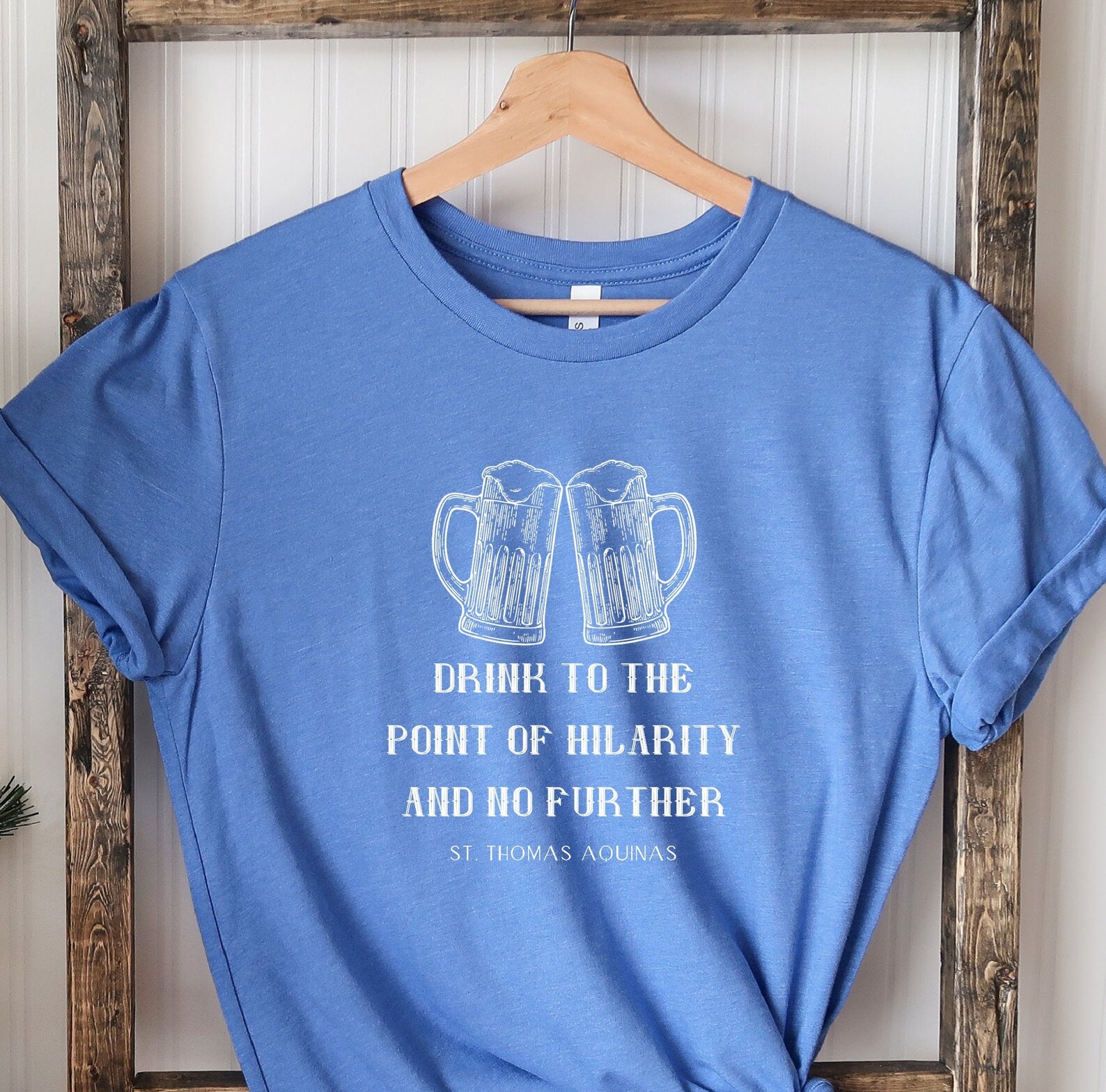 St. Thomas Aquinas Beer Quote T Shirt drink to the | Etsy