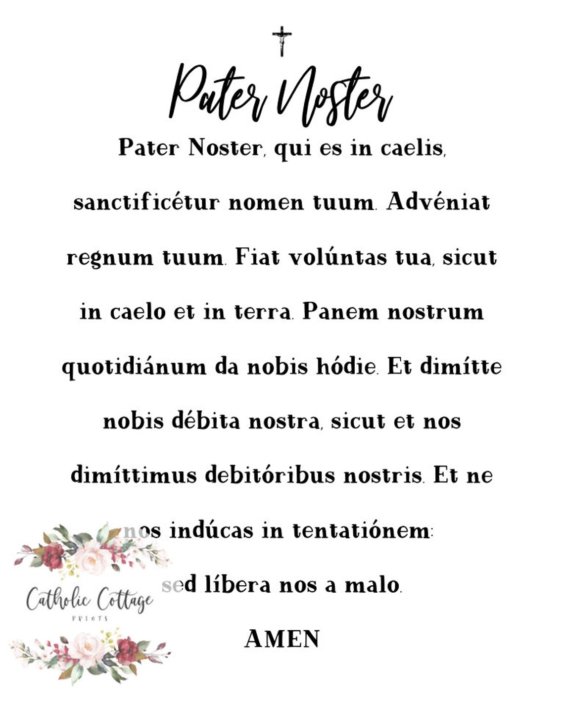 Our Father : Pater Noster Catholic/christian Prayer in - Etsy