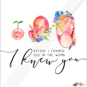 Pro Life Printable - "before I Formed You in the Womb, I Knew You ...