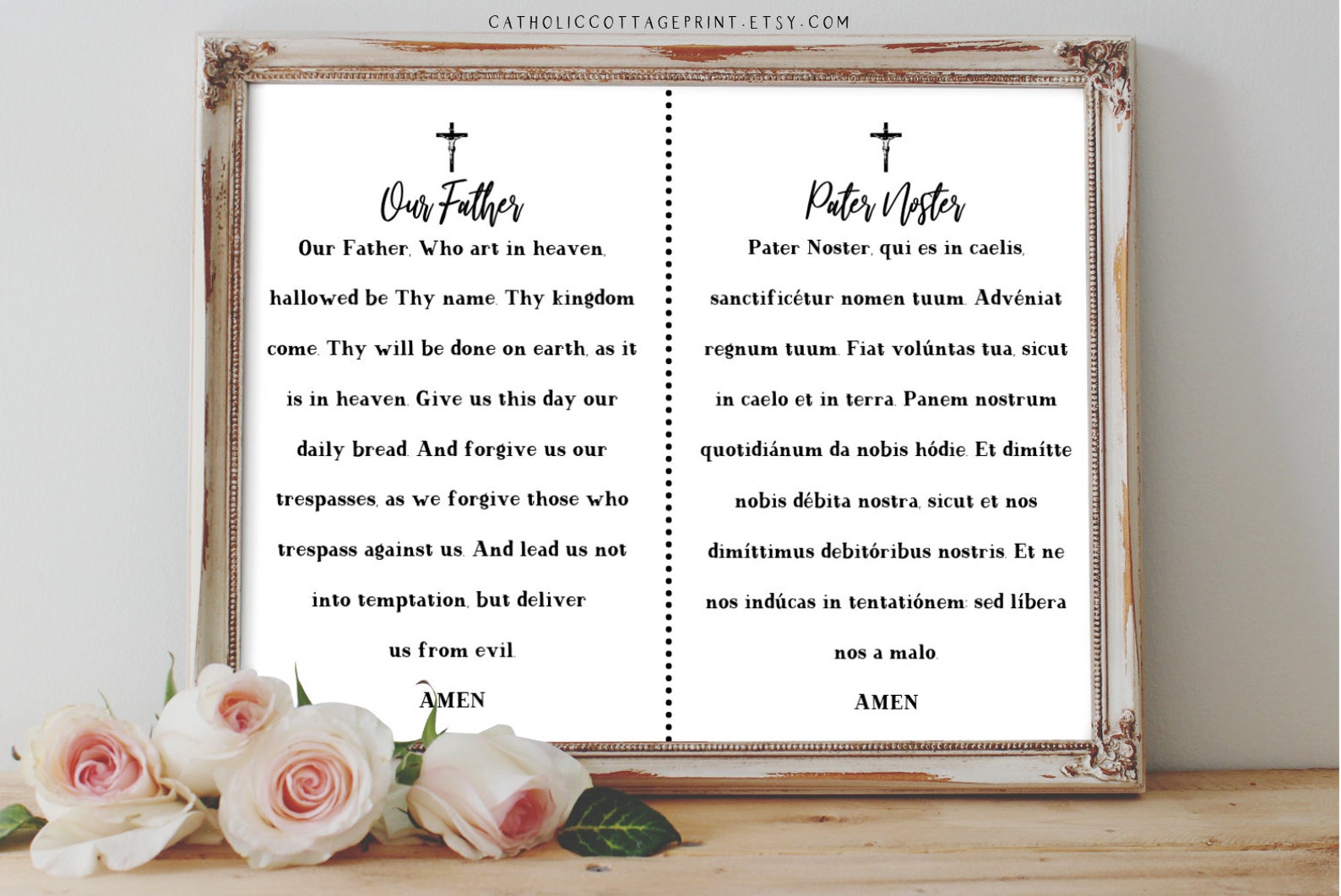 Our Father : Pater Noster Catholic/christian Prayer in English and ...