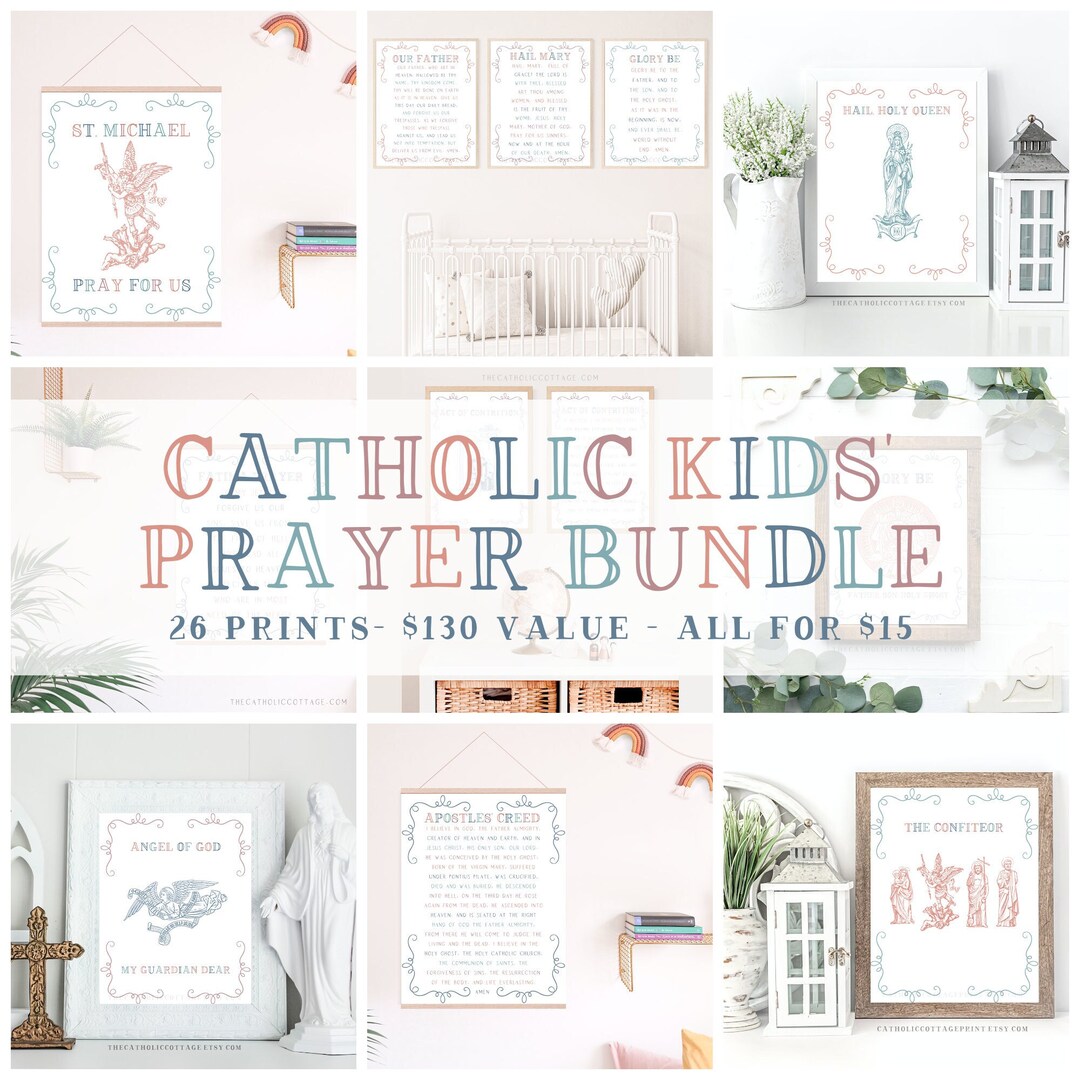 Catholic Kids Prayer Bundle - Vintage Catholic Children Digital ...