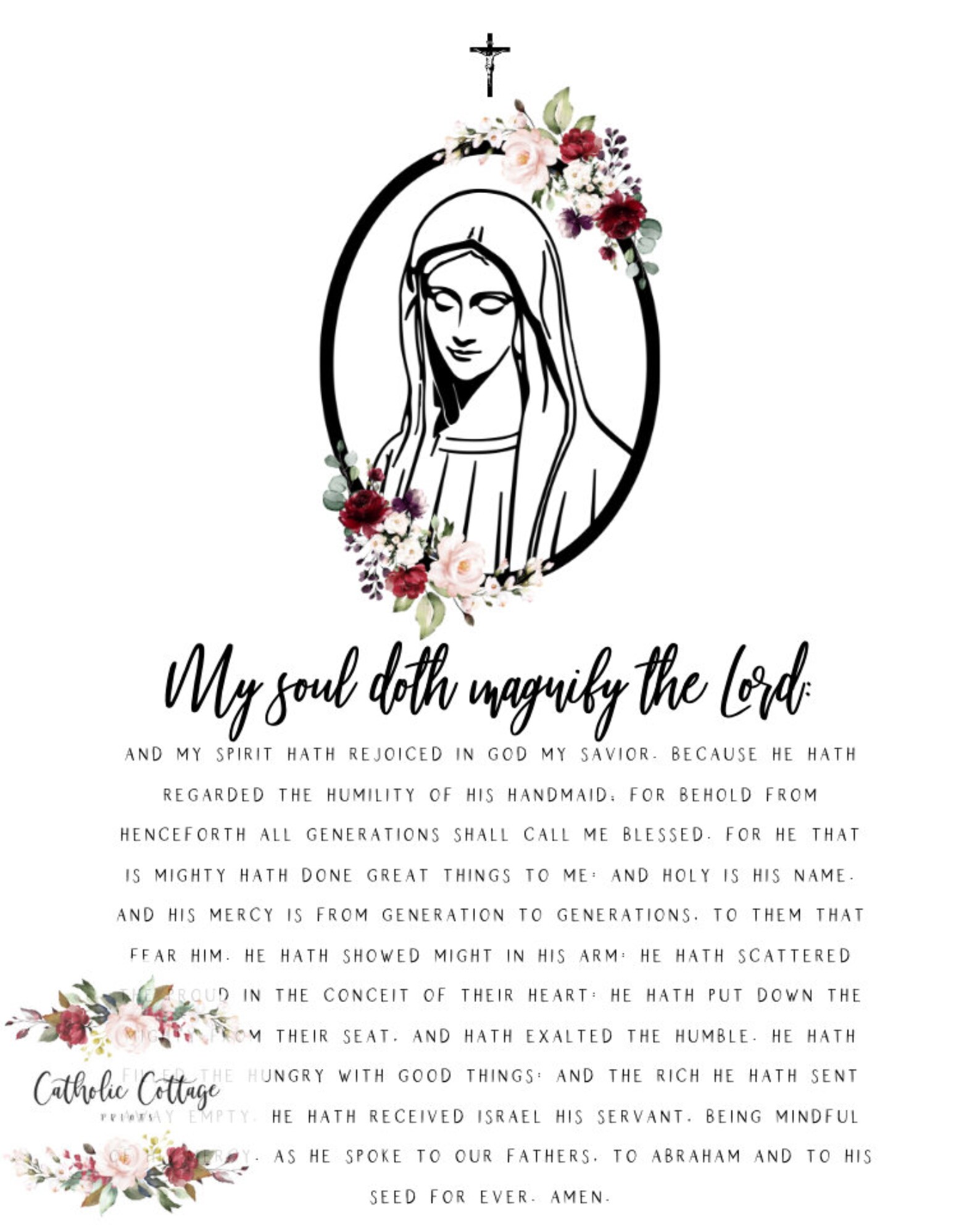 The Magnificat Catholic/christian Prayer - Marian Digital Printable ...