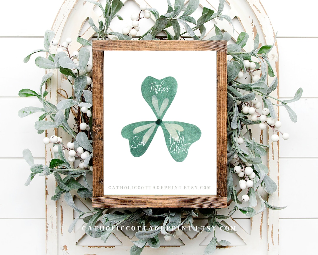 St. Patrick's Day Printable - Holy Trinity Three Leaf Clover - Digital ...