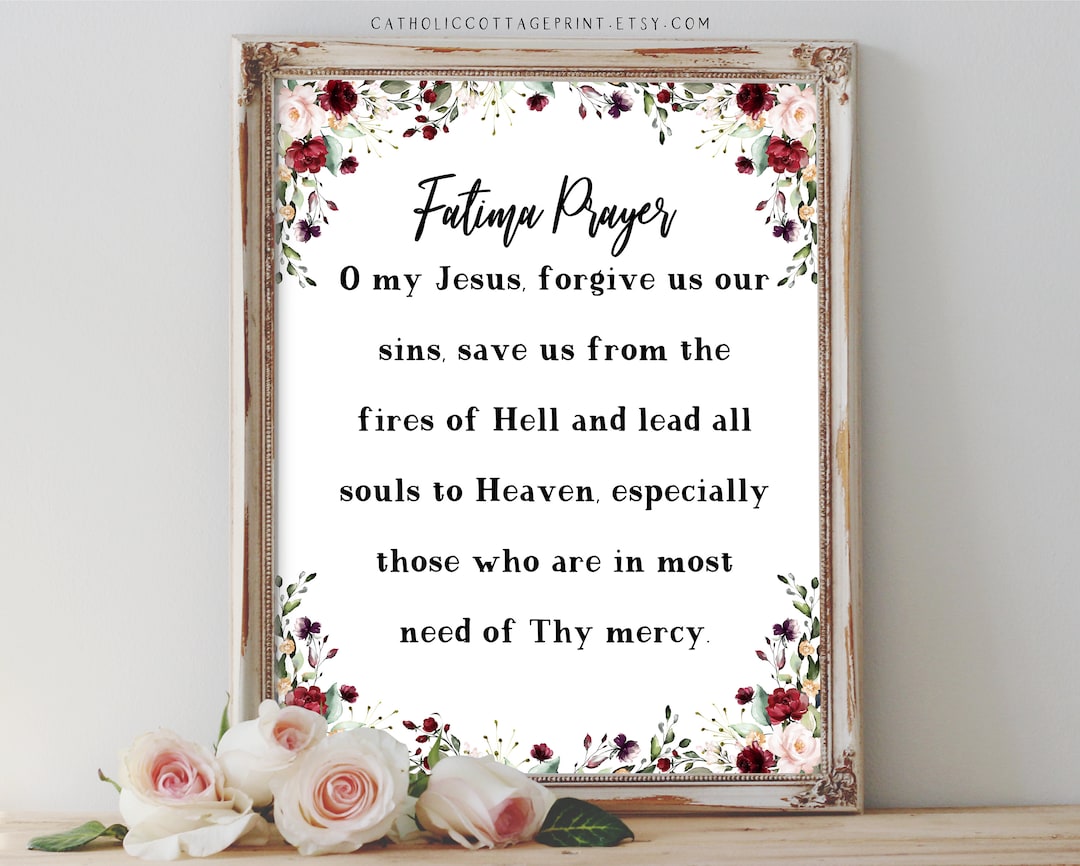 Fatima Prayer - Catholic/christian Prayer in English and Latin, Prayer ...