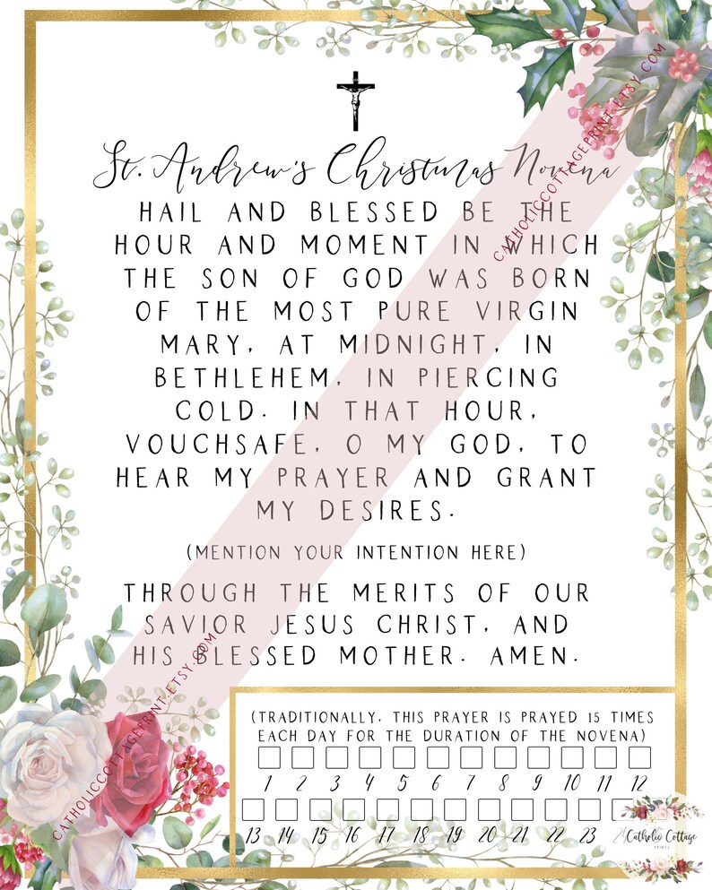 St. Andrew's Christmas Novena Novena Tracker Catholic - Etsy