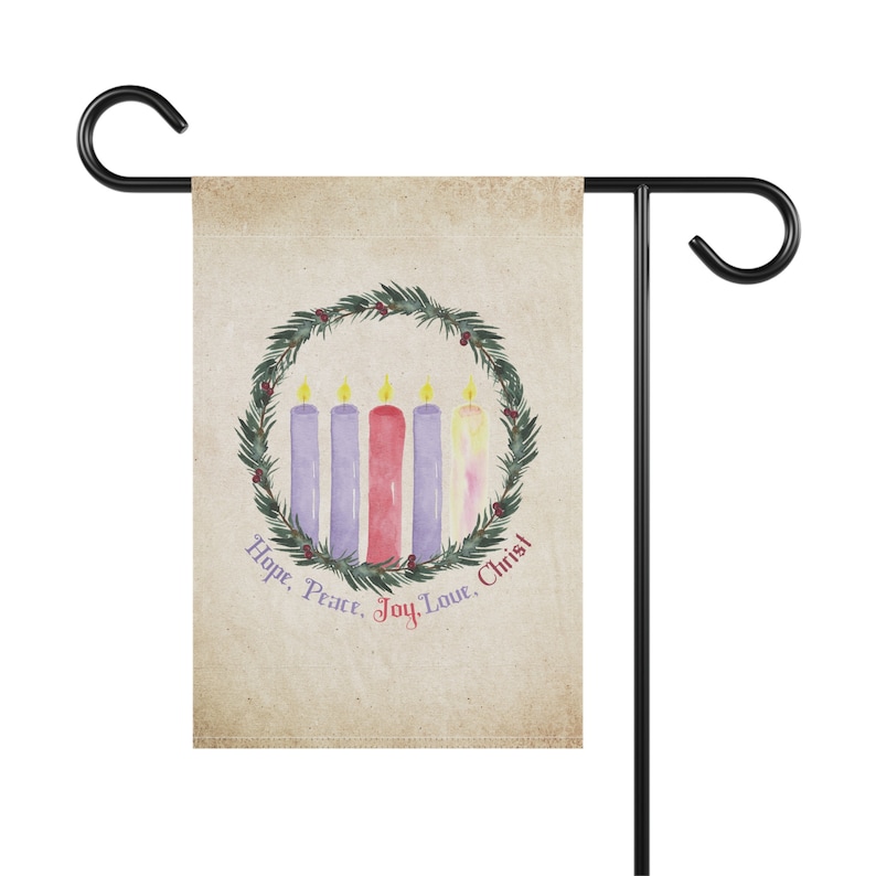 Advent Candle Garden Flag, Catholic Garden Flag, Outdoor House Banner ...