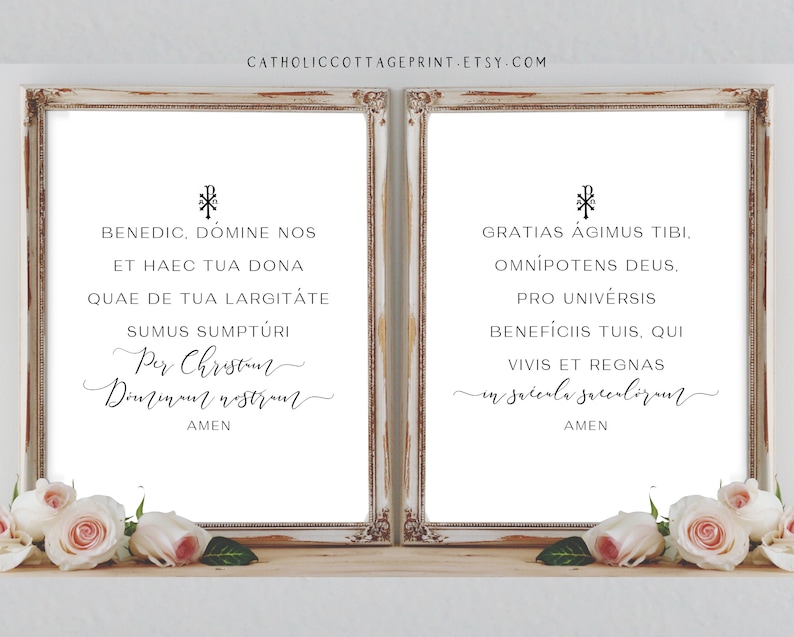 Catholic Meal Blessing Prayer Before and After Meals IN | Etsy