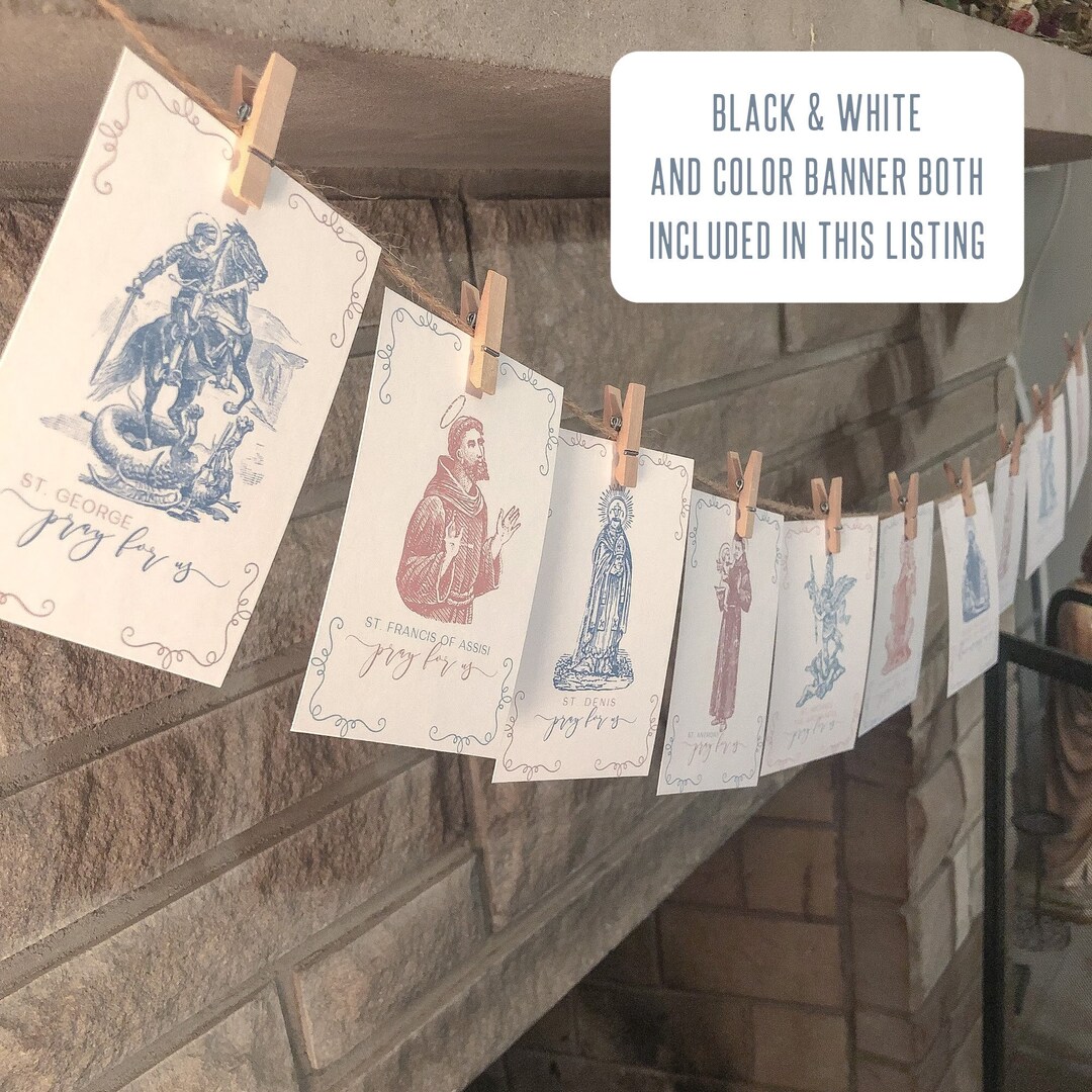 All Saints Day Printable Banner - Catholic Vintage Art Digital Download ...