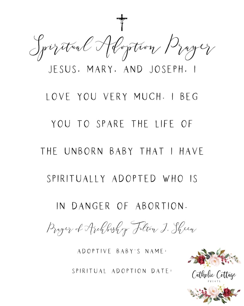 Our Lady of Guadalupe Print, Spiritual Adoption of an Unborn Baby in ...