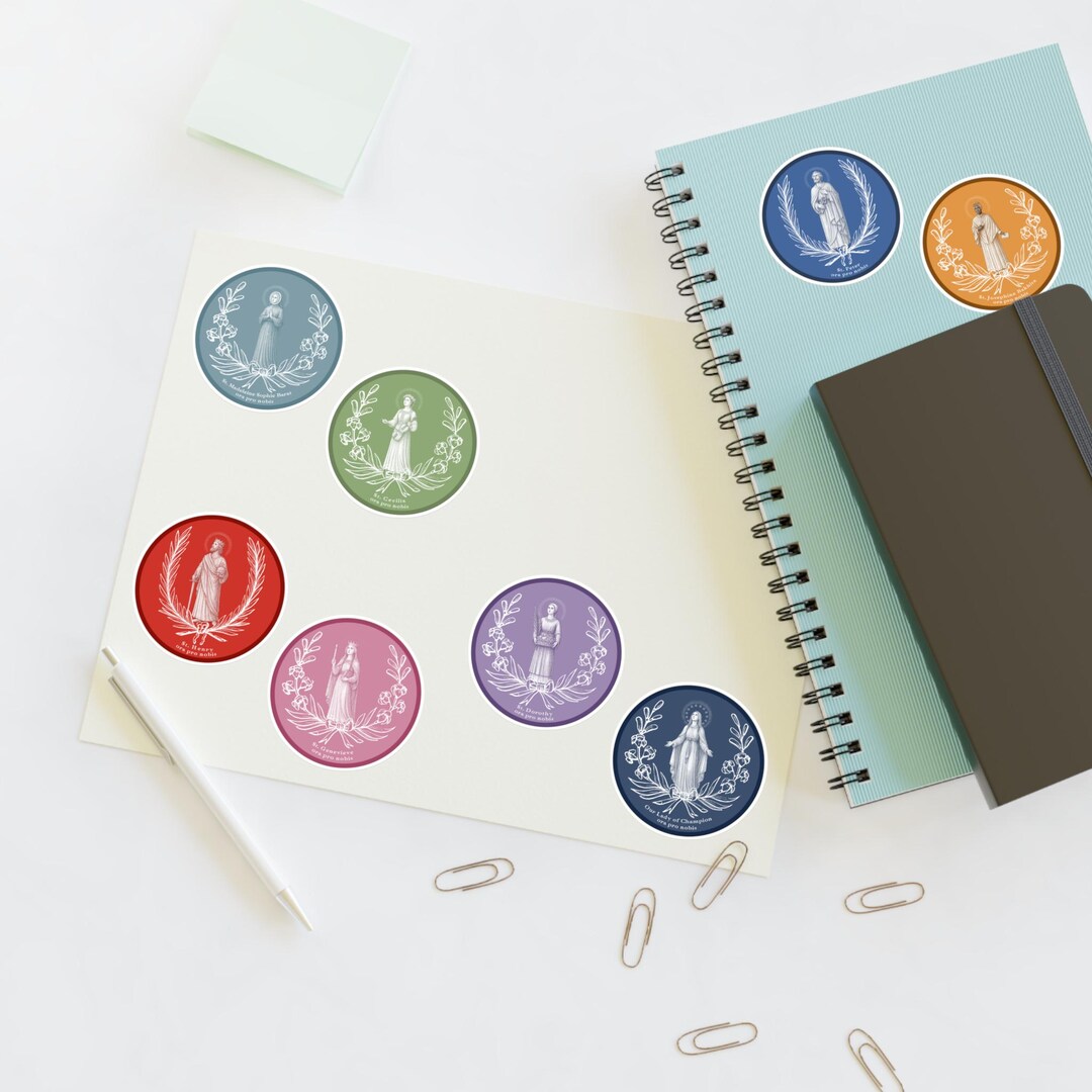 Catholic Saint Sticker Sheet Bundle - Catholic Sticker Pack Gift ...